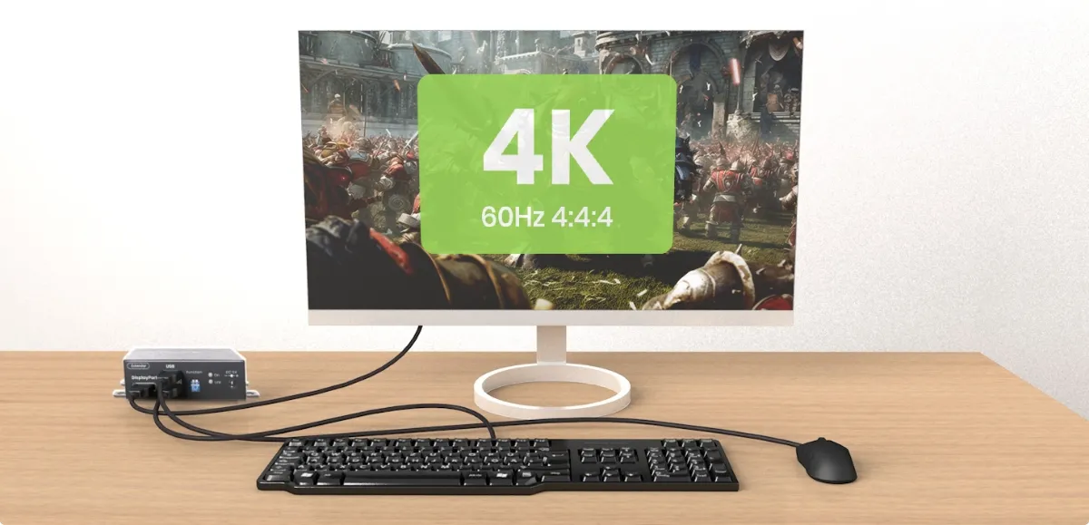 4K DisplayPort over Fiber, DisplayPort KVM Extender | SC&T