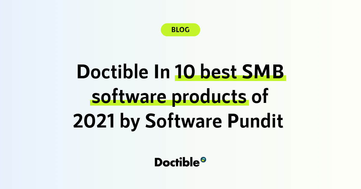 Doctible in 10 Best SMB Software Products of 2021 | Doctible