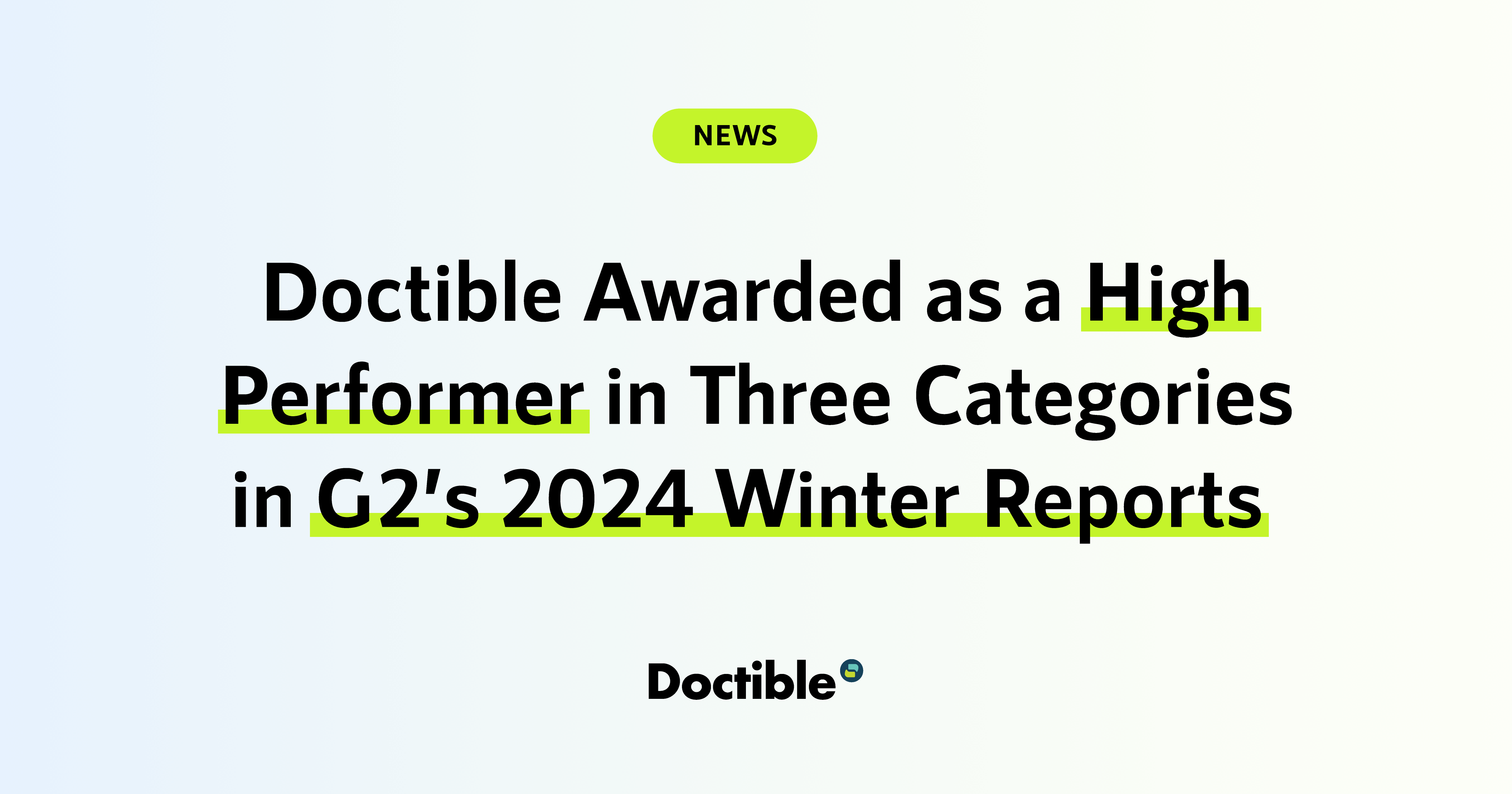 G2 Awards Doctible 'Top Patient Engagement Software' | Doctible