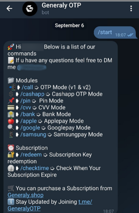 Upgraded Version of Generaly OTP Bot for MFA Bypass on Popular Payment ...