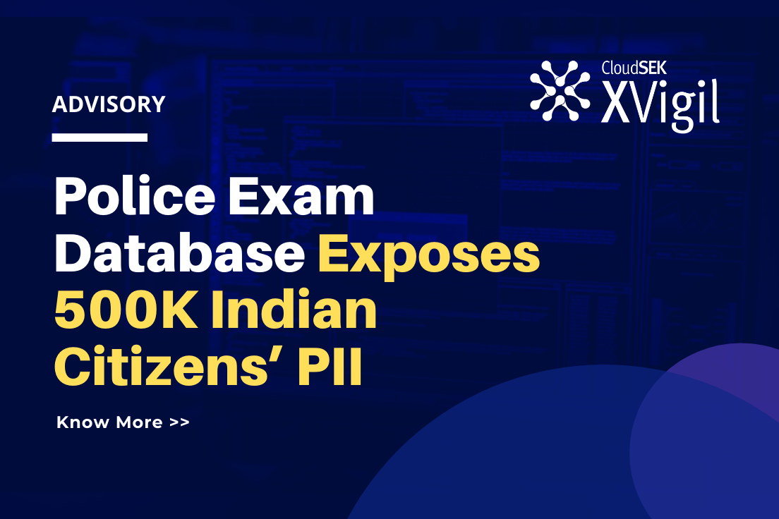 Police Exam Database Exposes 500K Indian Citizens’ PII | Threat ...