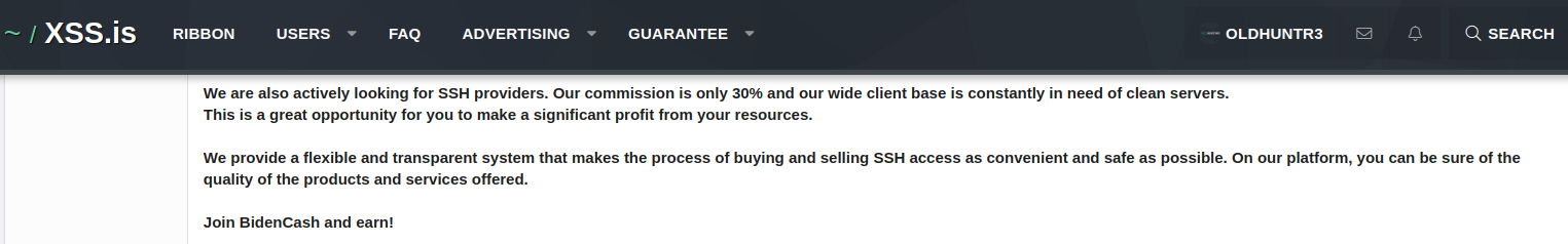 BidenCash Business Expansion: SSH Server Access Now Available on Dark ...