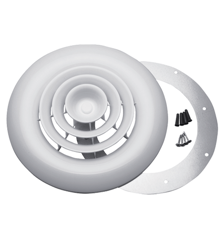 HaVACo Technologies | Quick Connect Ceiling Diffusers — Round Magnetic Grille