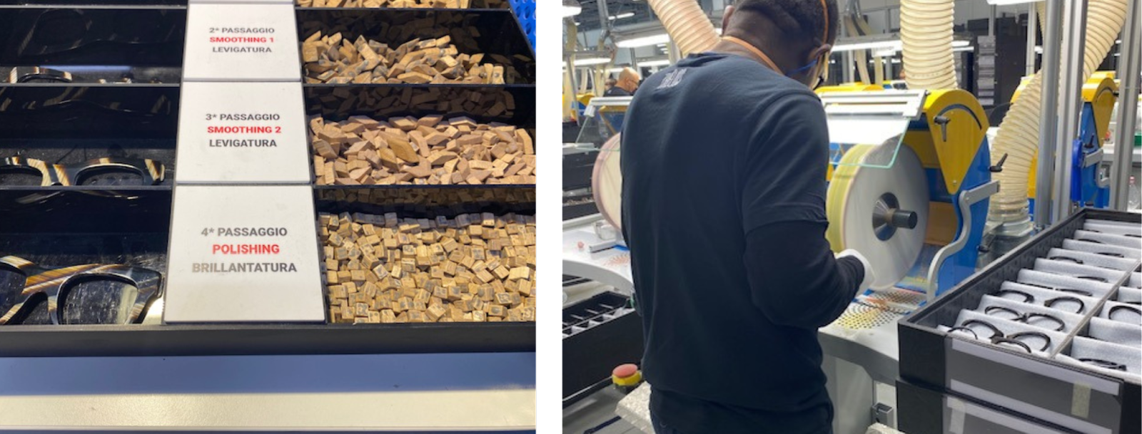 Parker & Co visit Thelios LVMH Eyewear Factory in Italy.