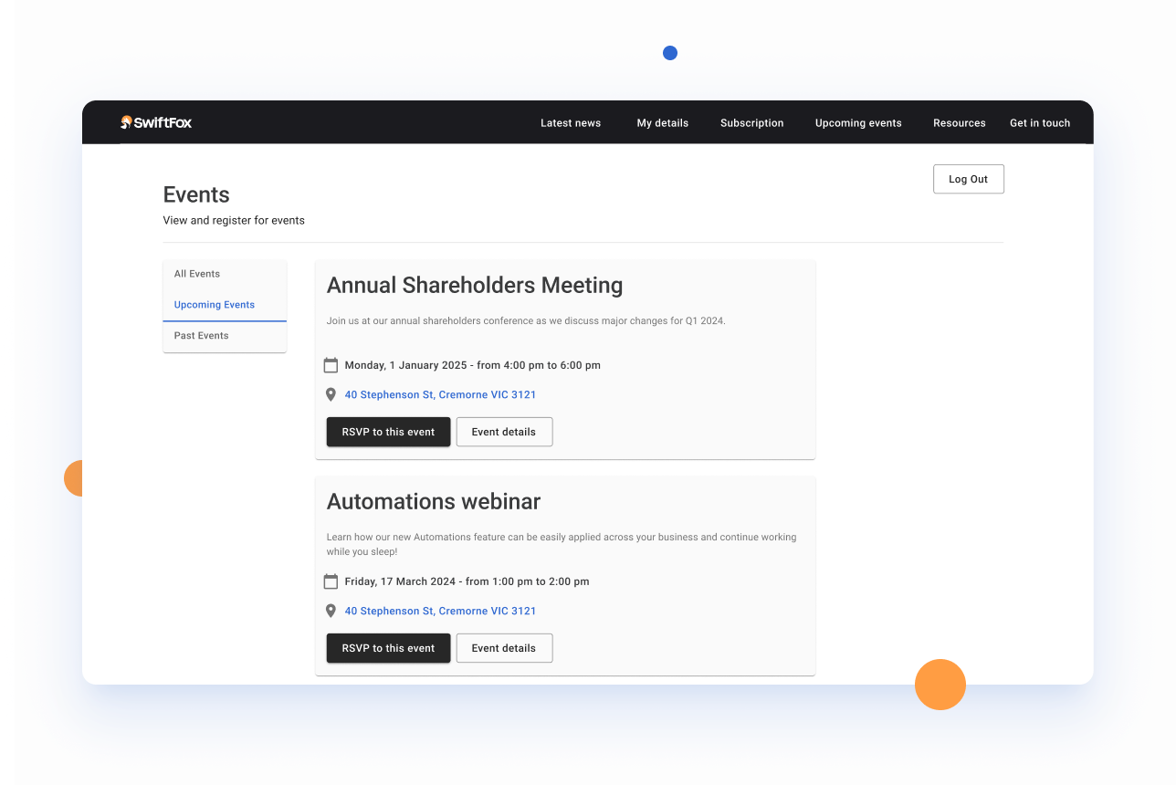 Login Portal | SwiftFox Features