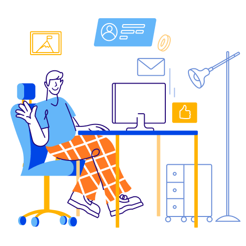 Working | Beautiful vector illustration