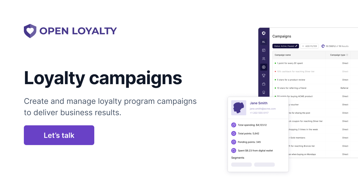 Loyalty campaign software - Open Loyalty