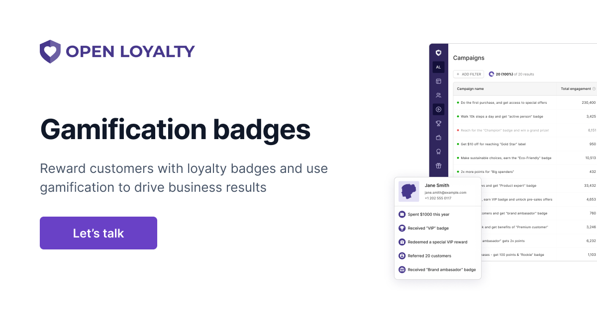 Gamification badges in Open Loyalty