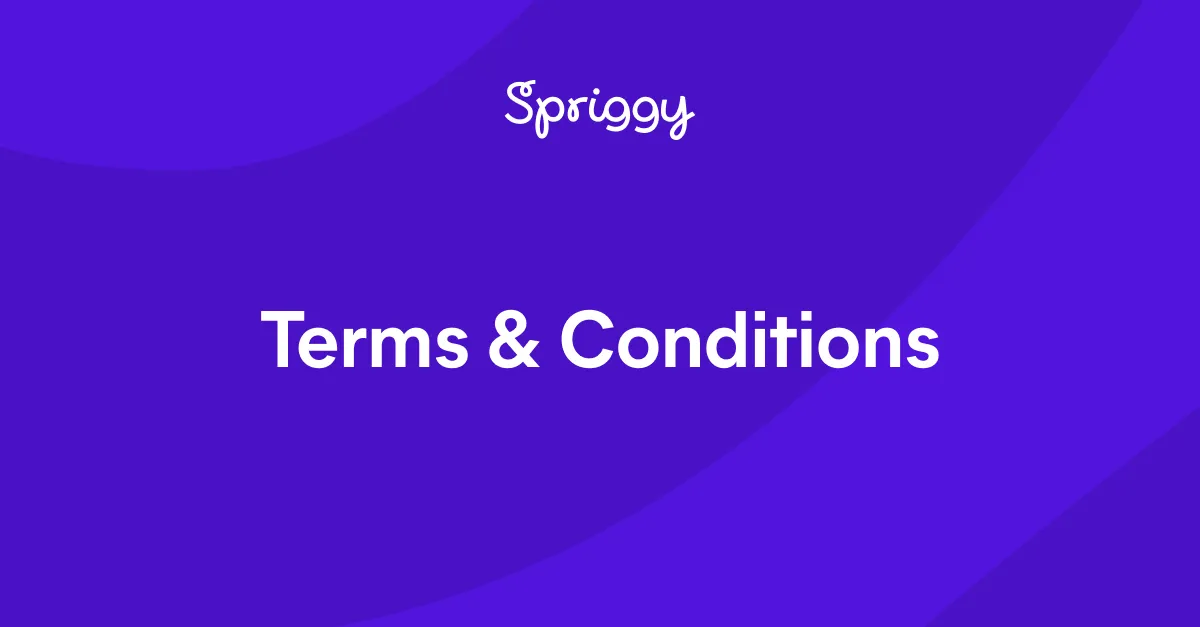 Terms and conditions - Spriggy