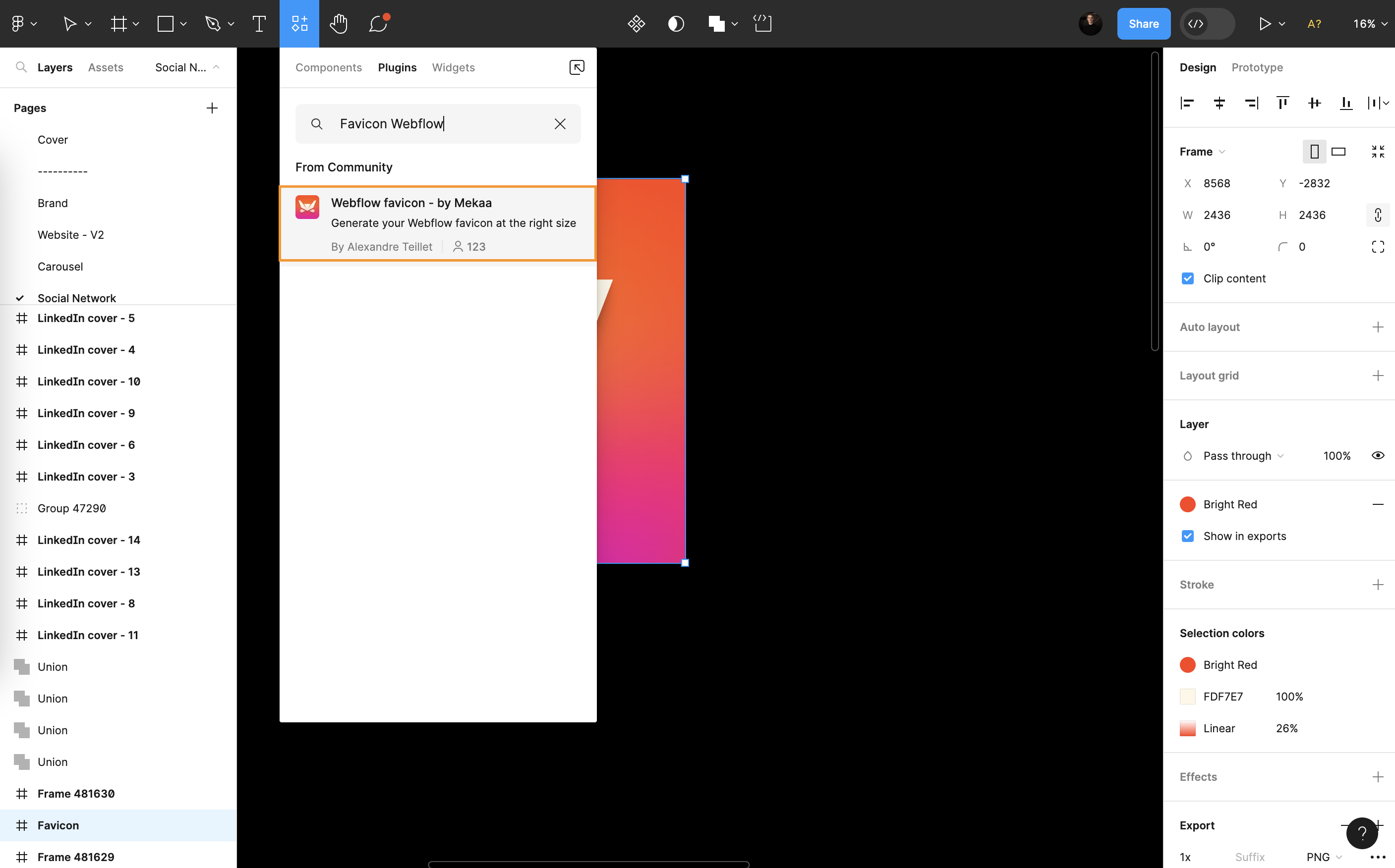 Webflow favicon - Présentation du plugin Figma
