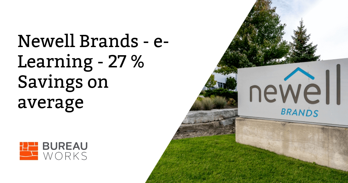 Newell Brands - e-Learning - 27 % Savings on average