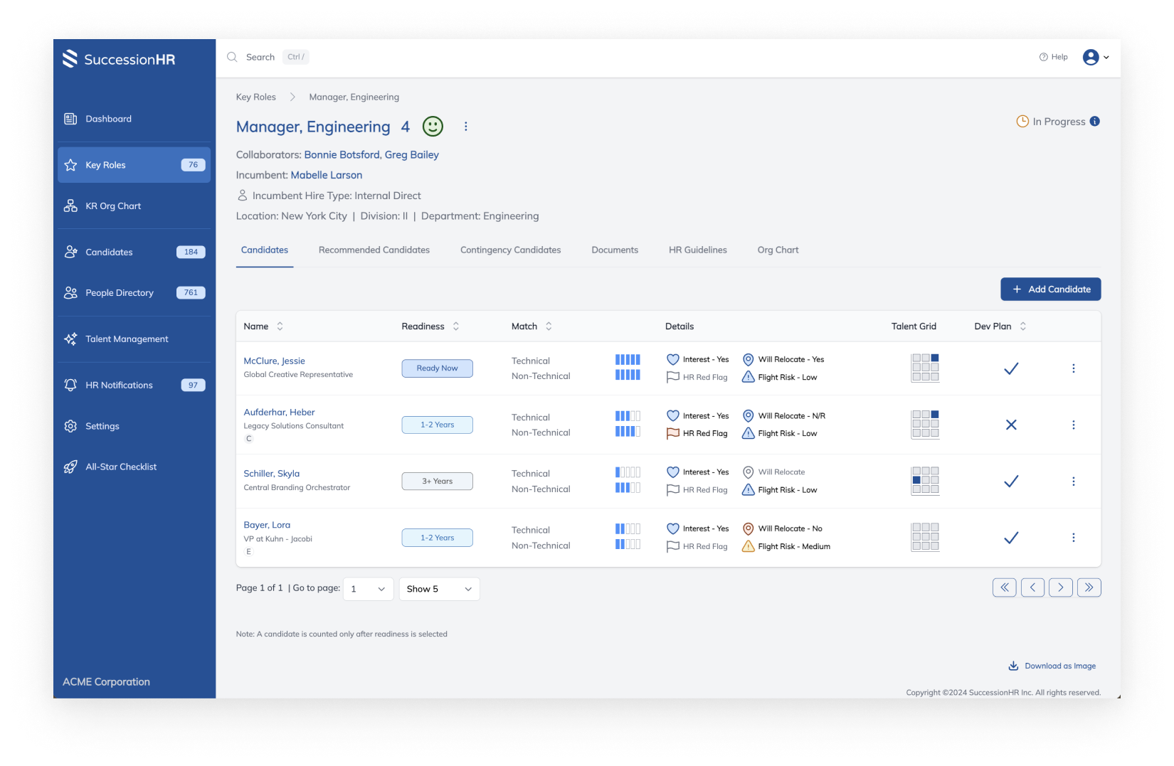 SuccessionHR - Succession Planning Tool