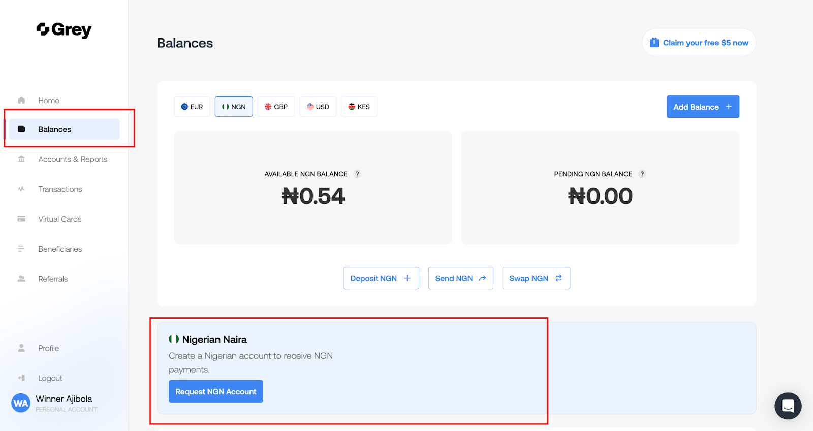 Introducing Grey Naira Bank Accounts!