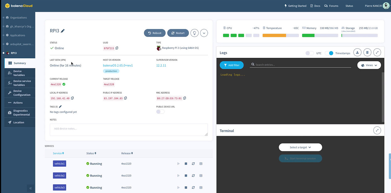 Deploy Robotics projects with balena