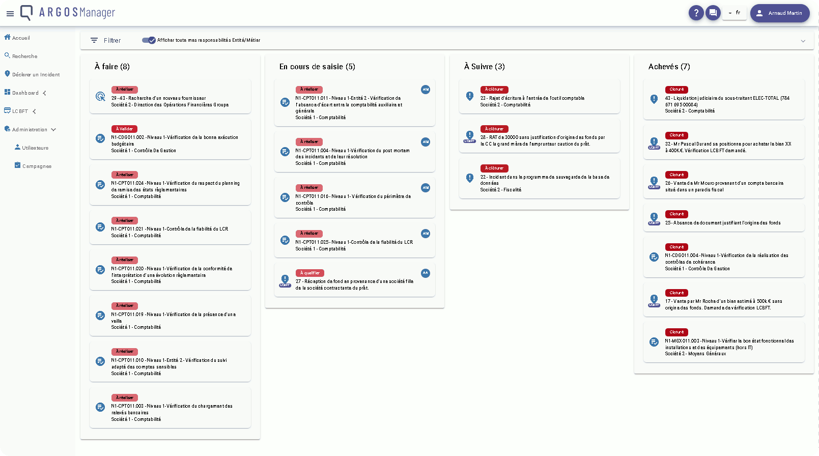 ARGOS Manager | Optimisez votre contrôle interne