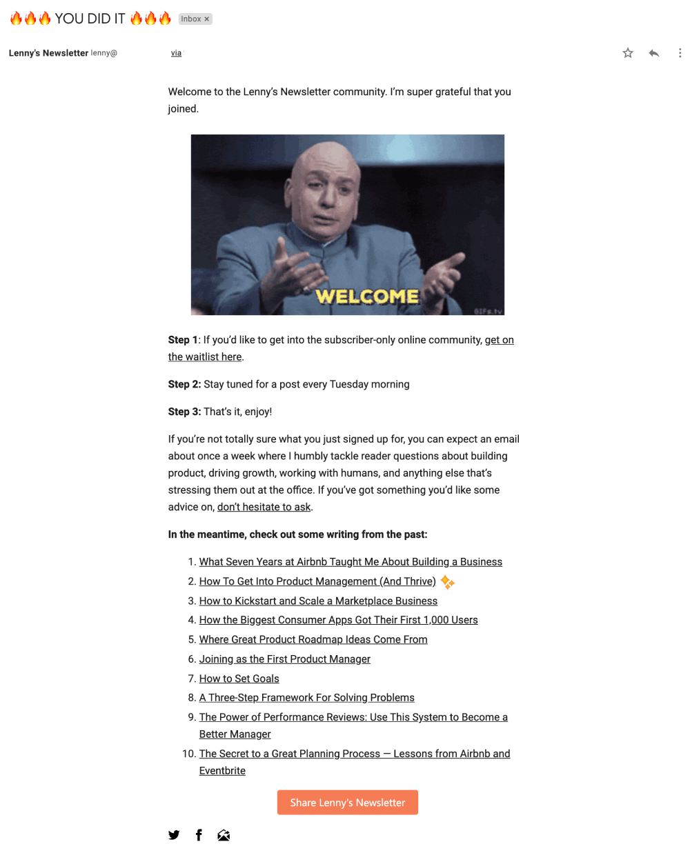 Unique Examples of Welcome Emails for Online Community