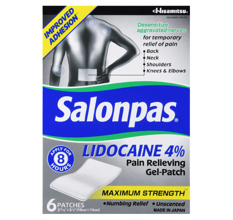 Salonpas® Lidocaine 4% Pain Relieving Gel-Patches Maximum Strength