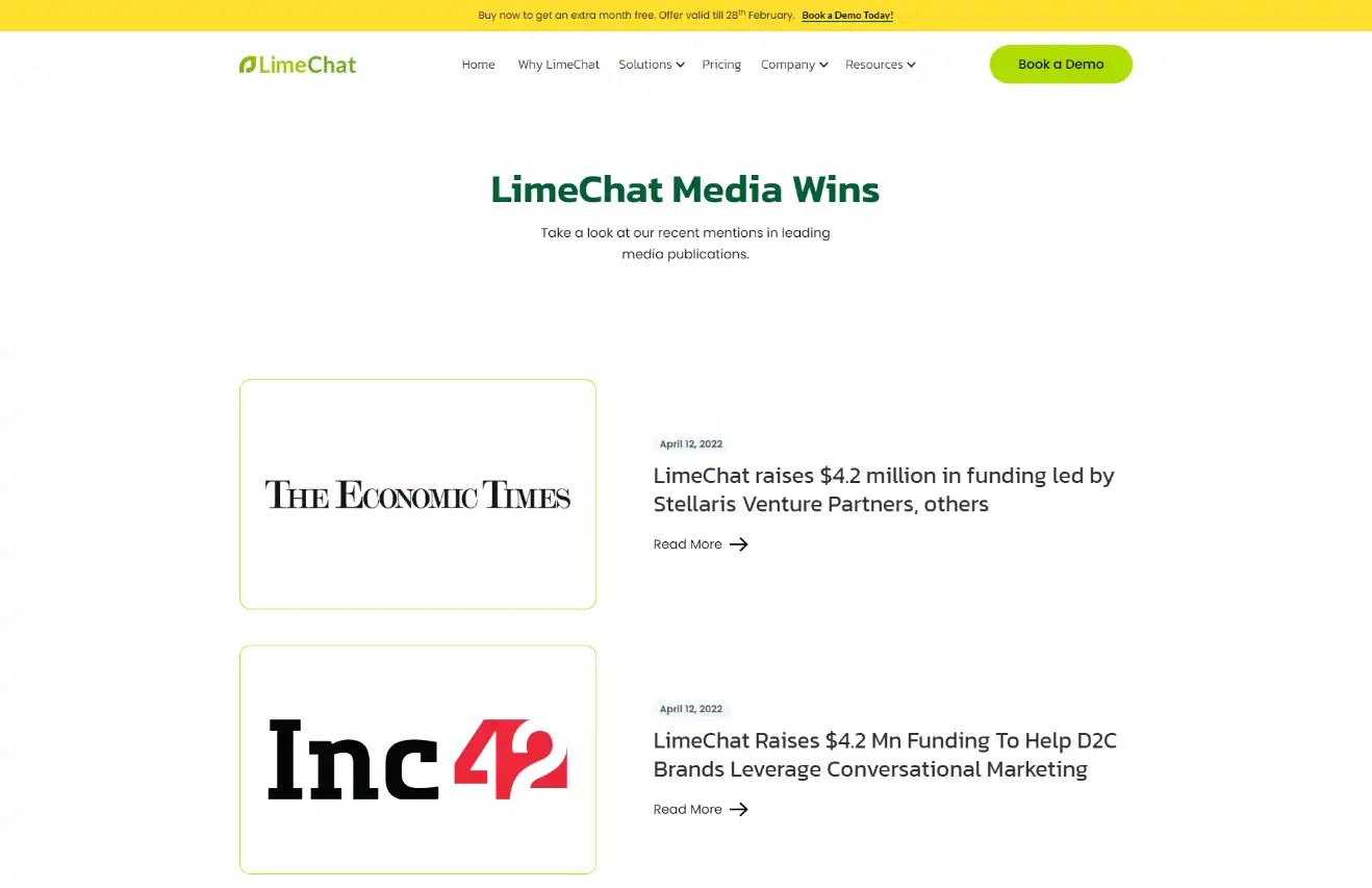 Media mentions and Press release | LimeChat