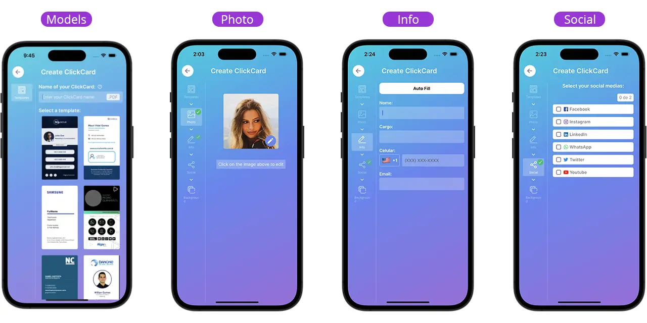 How to create free digital business card - ClickCard