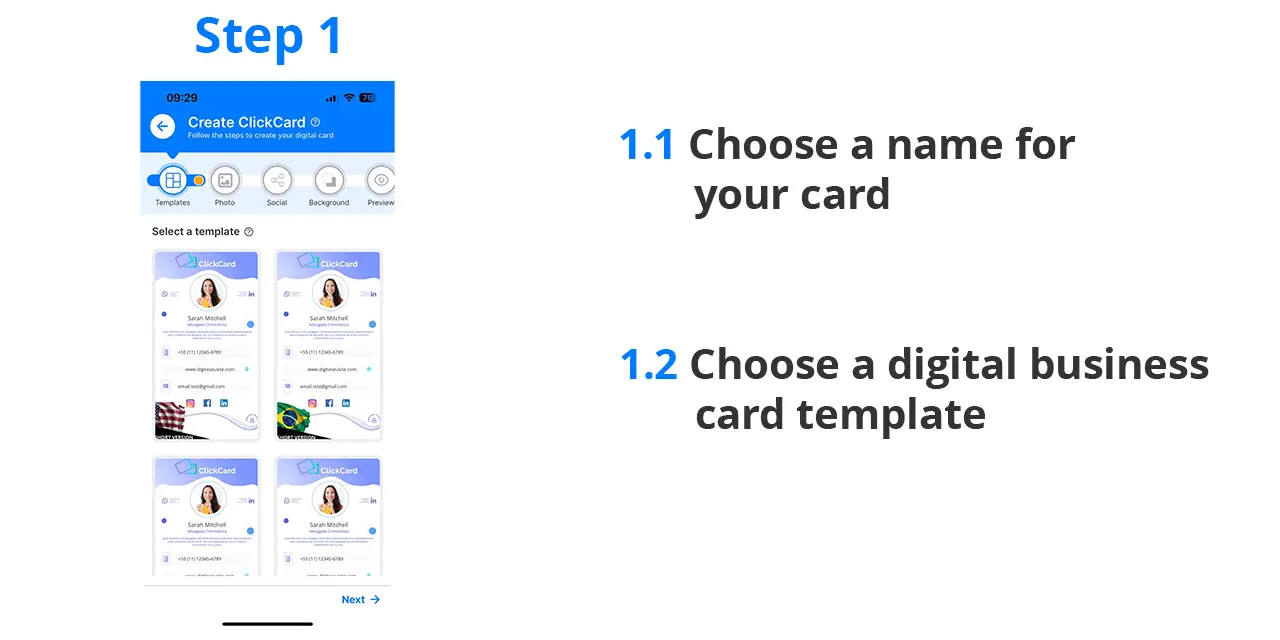 How to create free digital business card - ClickCard