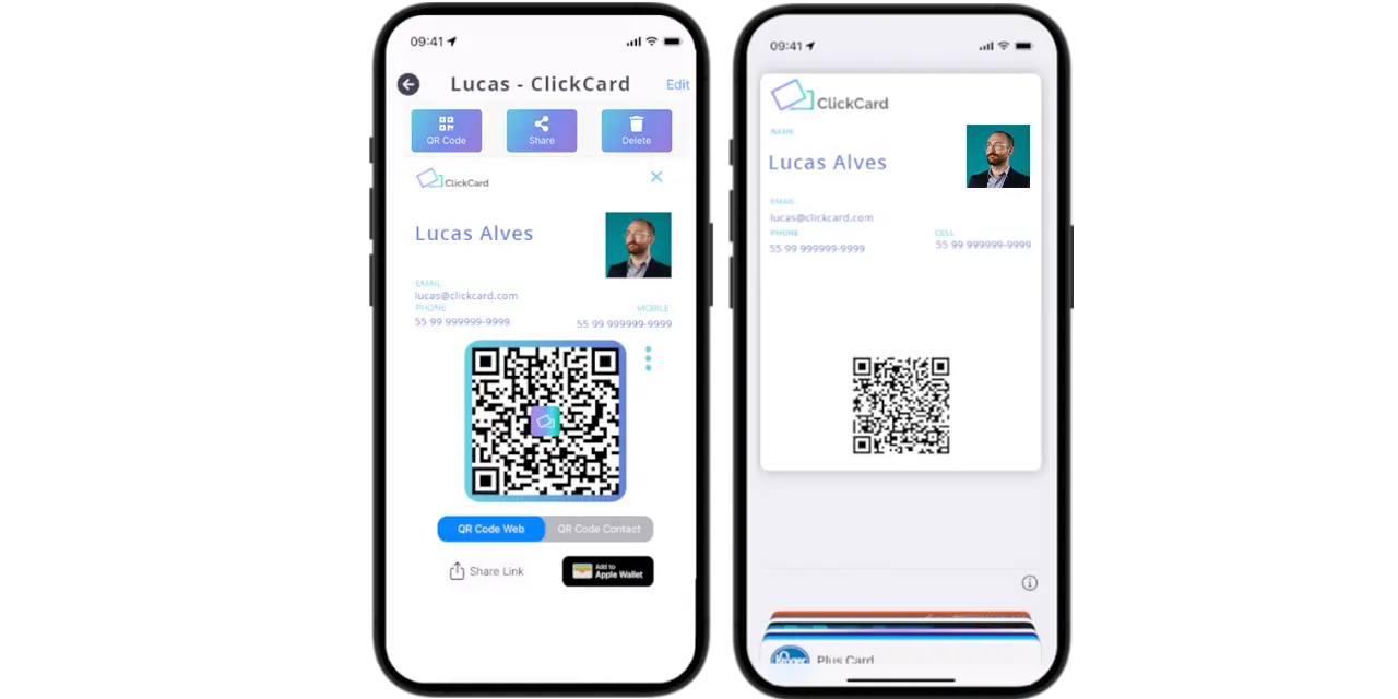 ClickCard App Sharing Features - ClickCard