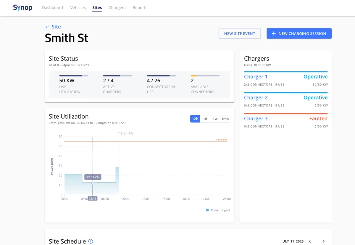 Charge Management | Charging EV Fleet Software | Synop