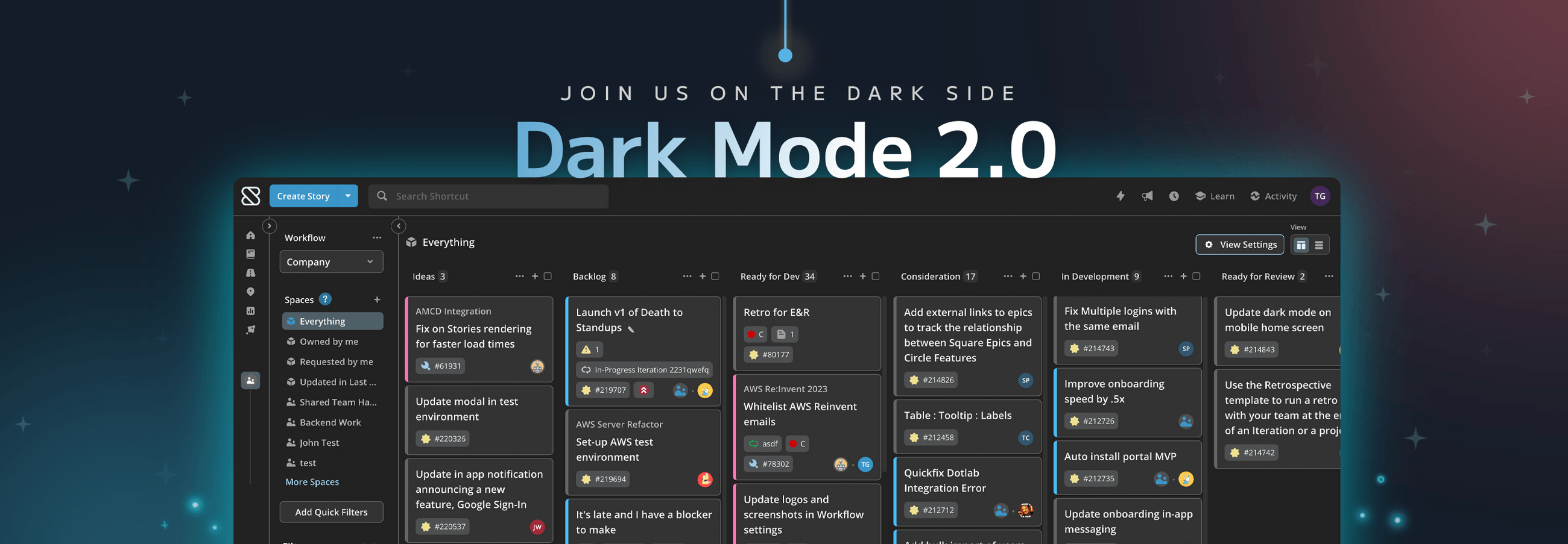 Take a walk on the dark side with Shortcut Dark Mode | Shortcut Blog
