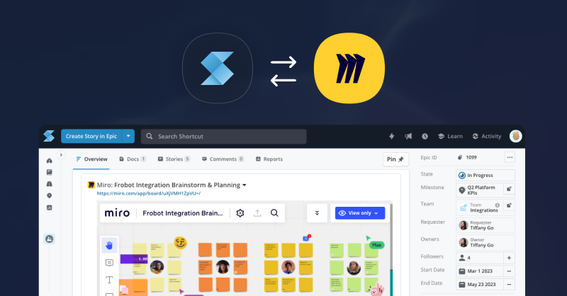 Embed your Miro boards in Shortcut stories, docs, epics, and more ...