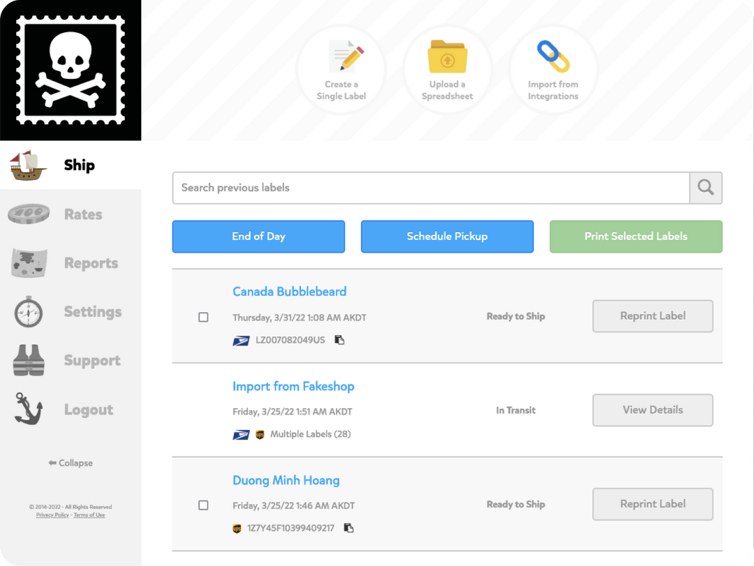 Features | Pirate Ship