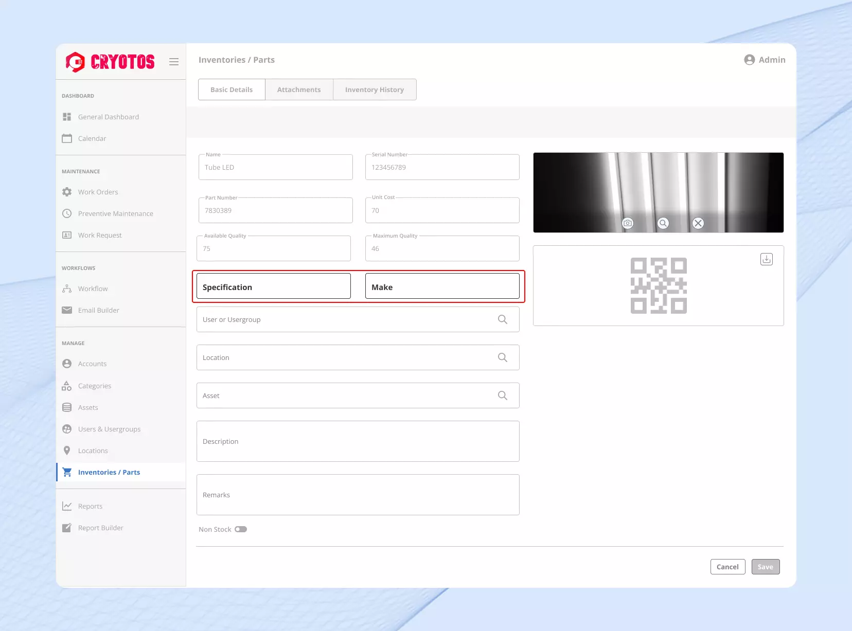Cryotos CMMS Product Updates | November - December 2022 (II)