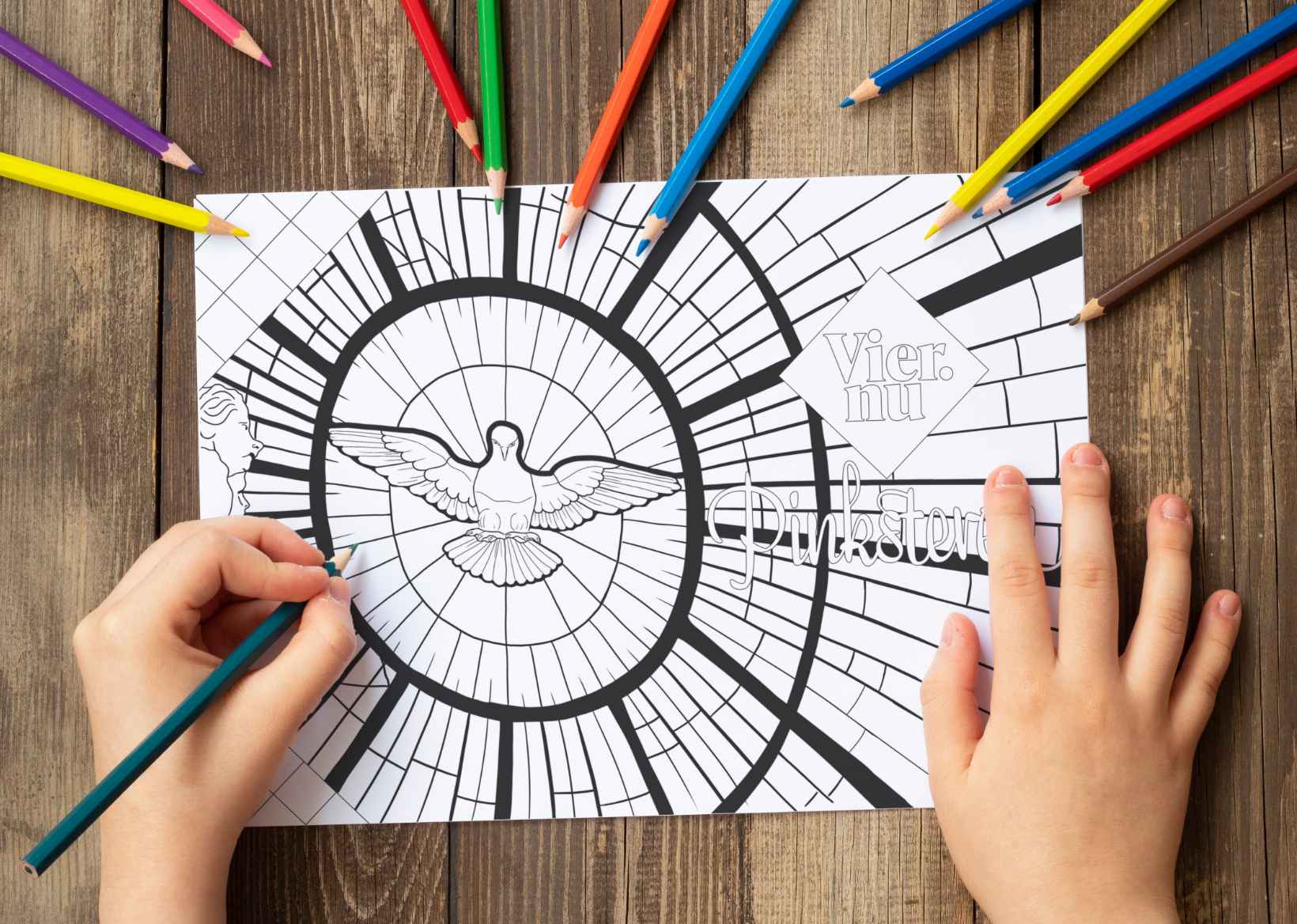 Vier.nu | Voor kinderen: Vier.nu Pinksteren kleurplaat