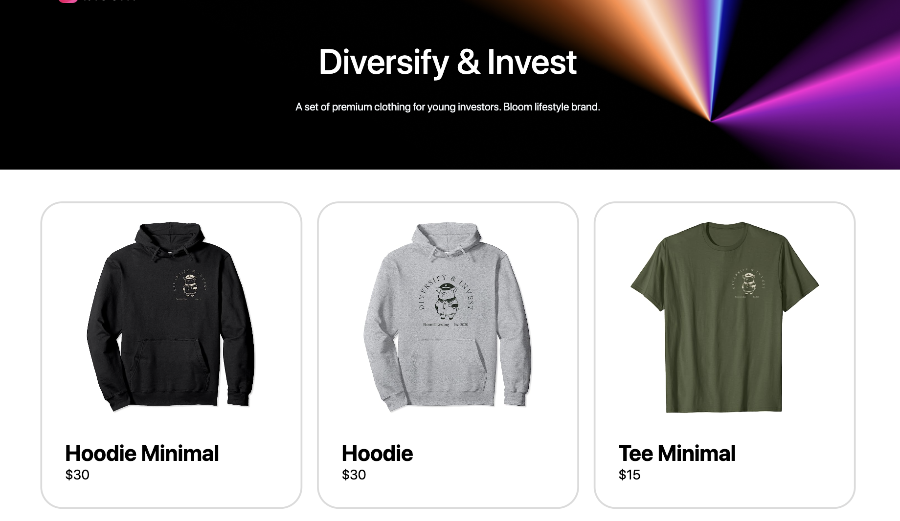 Bloom - Learn to Invest | Lifestyle Merch