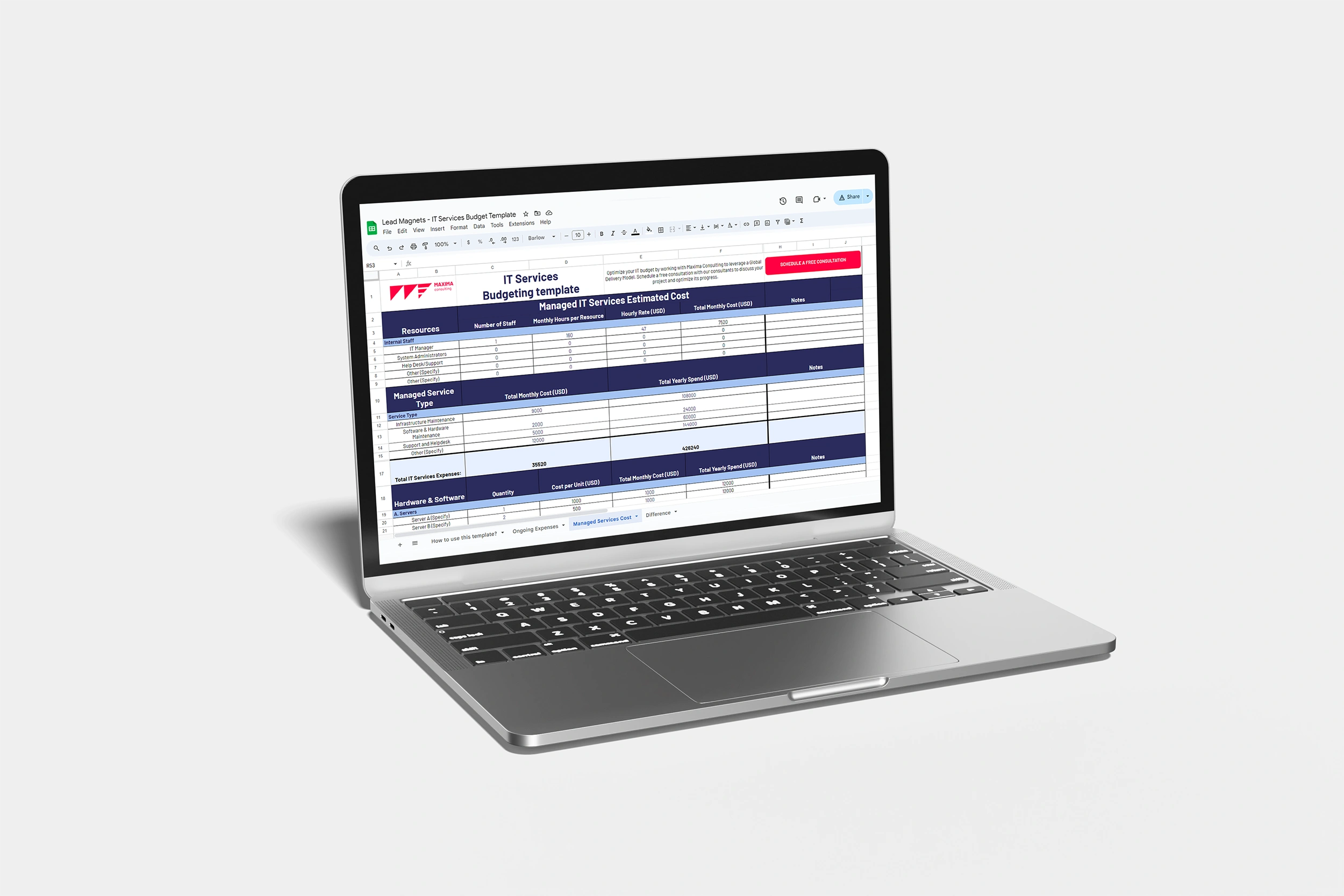 Optimize your IT spending with this managed services budgeting template