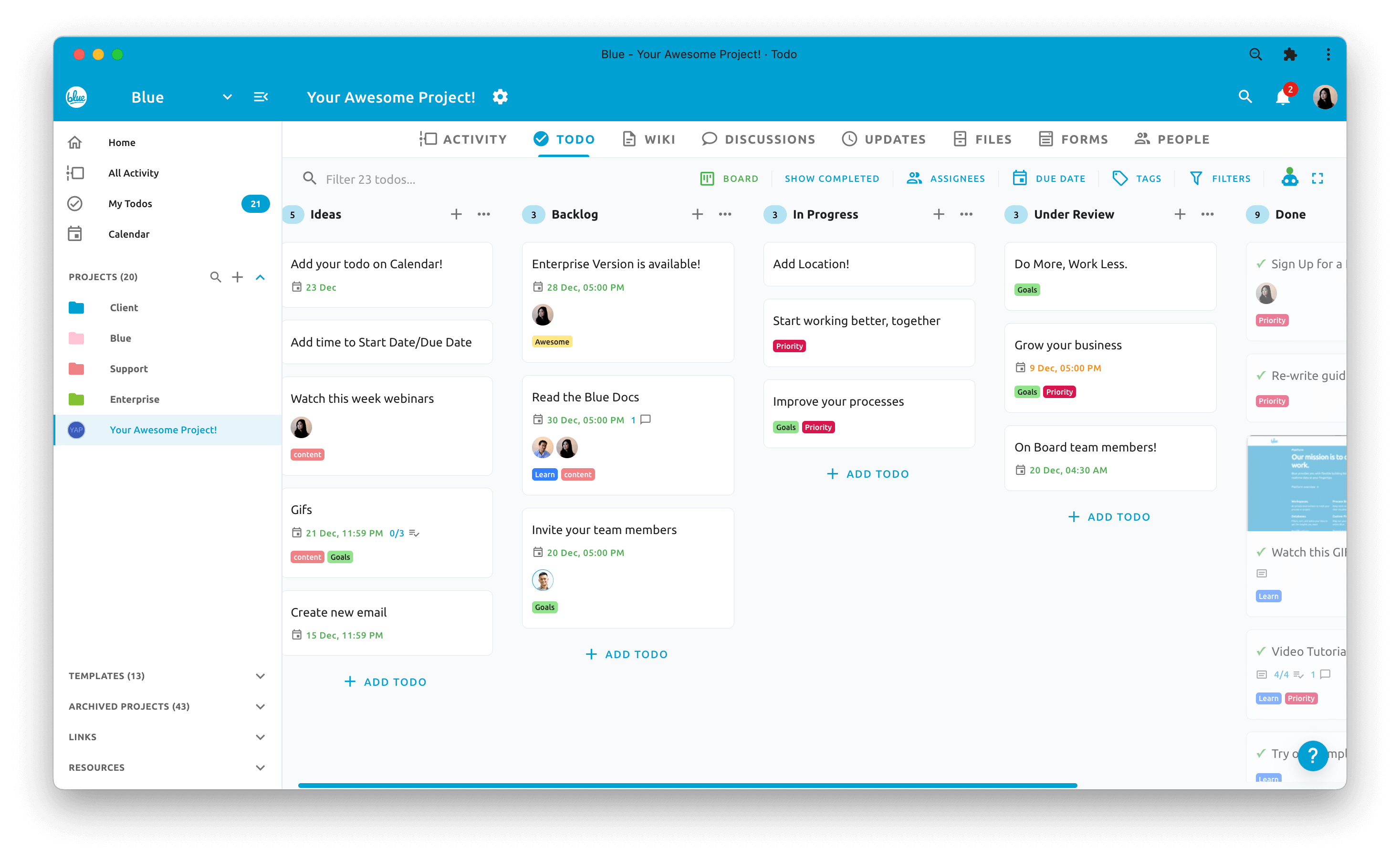 Blue | Simple Online Project Management System