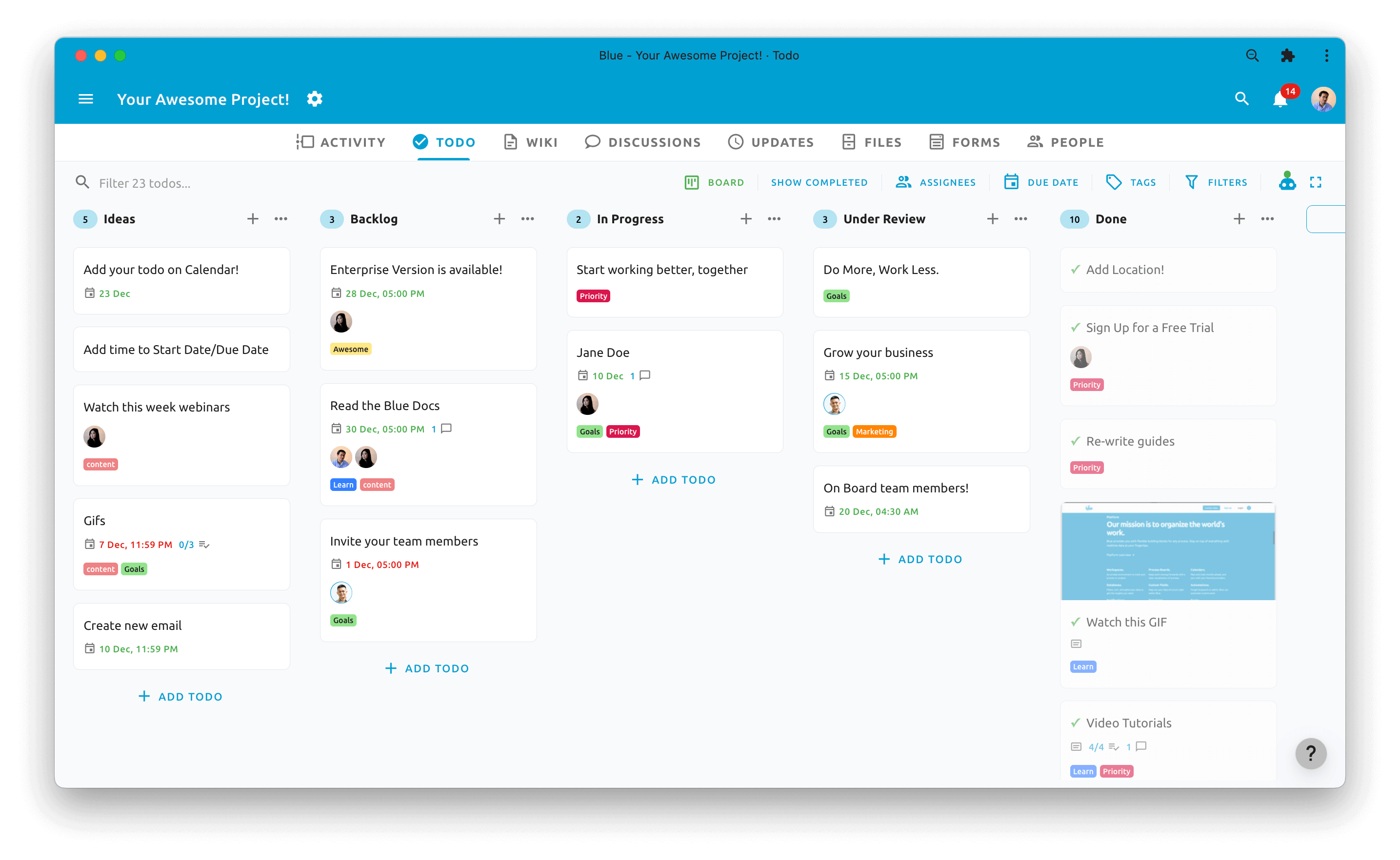 Blue | Simple Online Project Management System