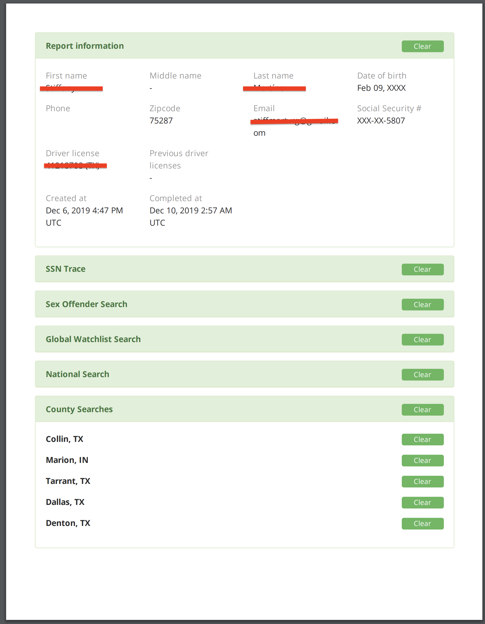 How does a background check looks like?