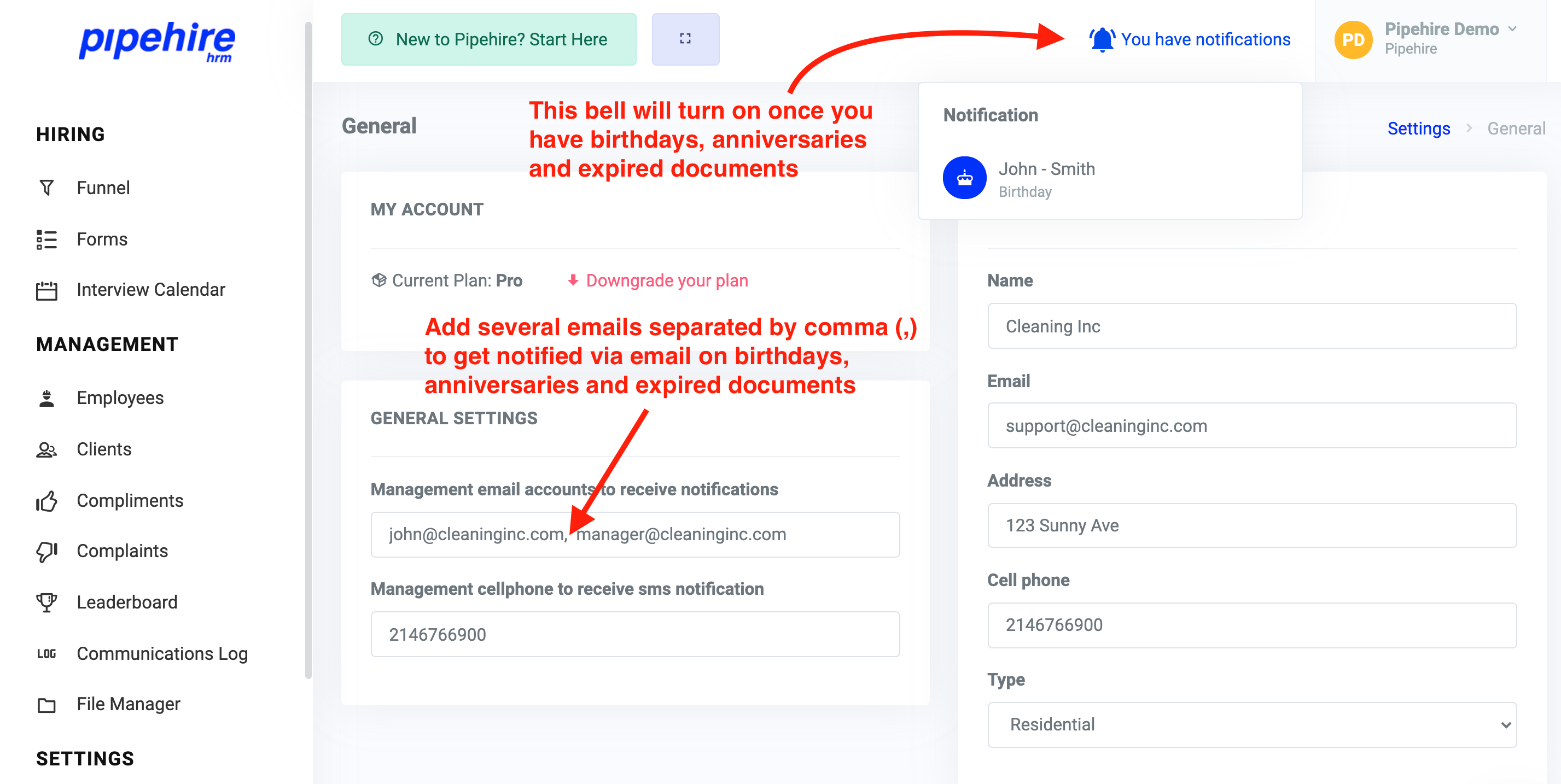 Set Up Notifications Module
