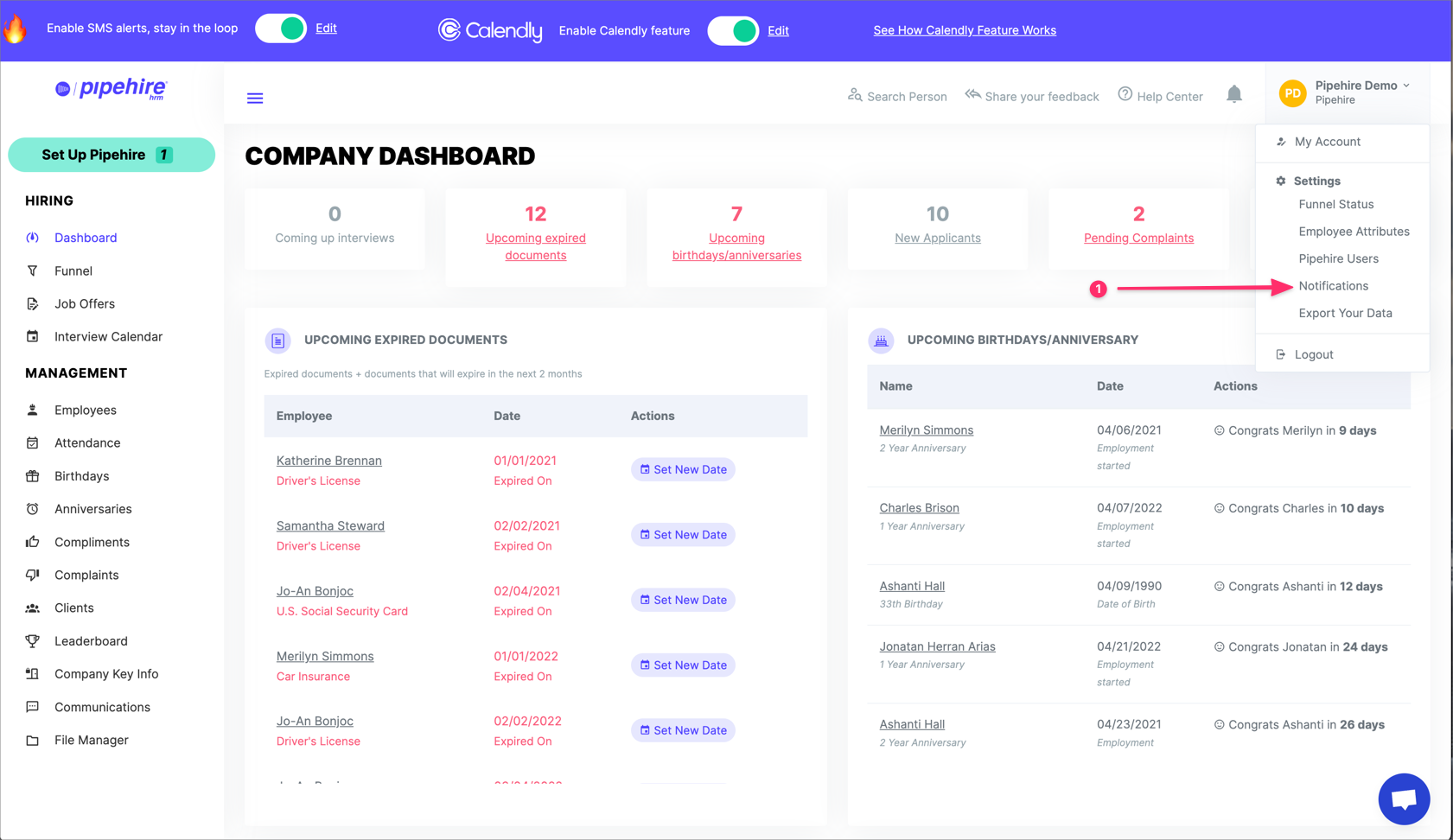 Set Up Notifications Module