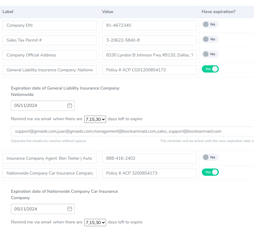 Company Key Information Feature