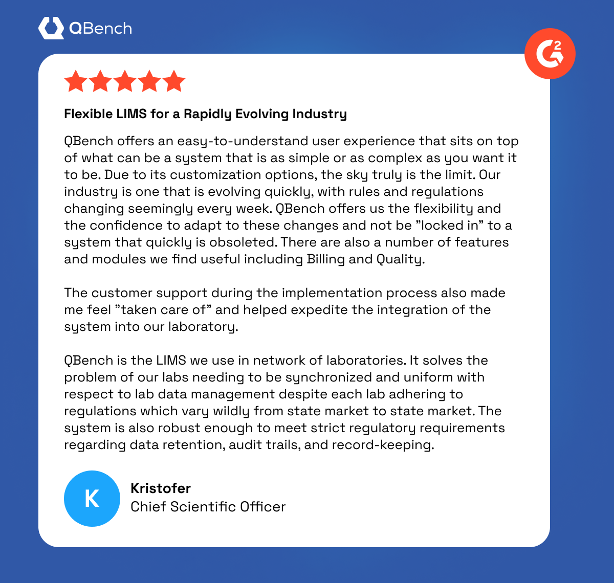 QBench Tops G2's Highest-Rated LIMS in North America List and Wins Five Winter 2024 Badges ...