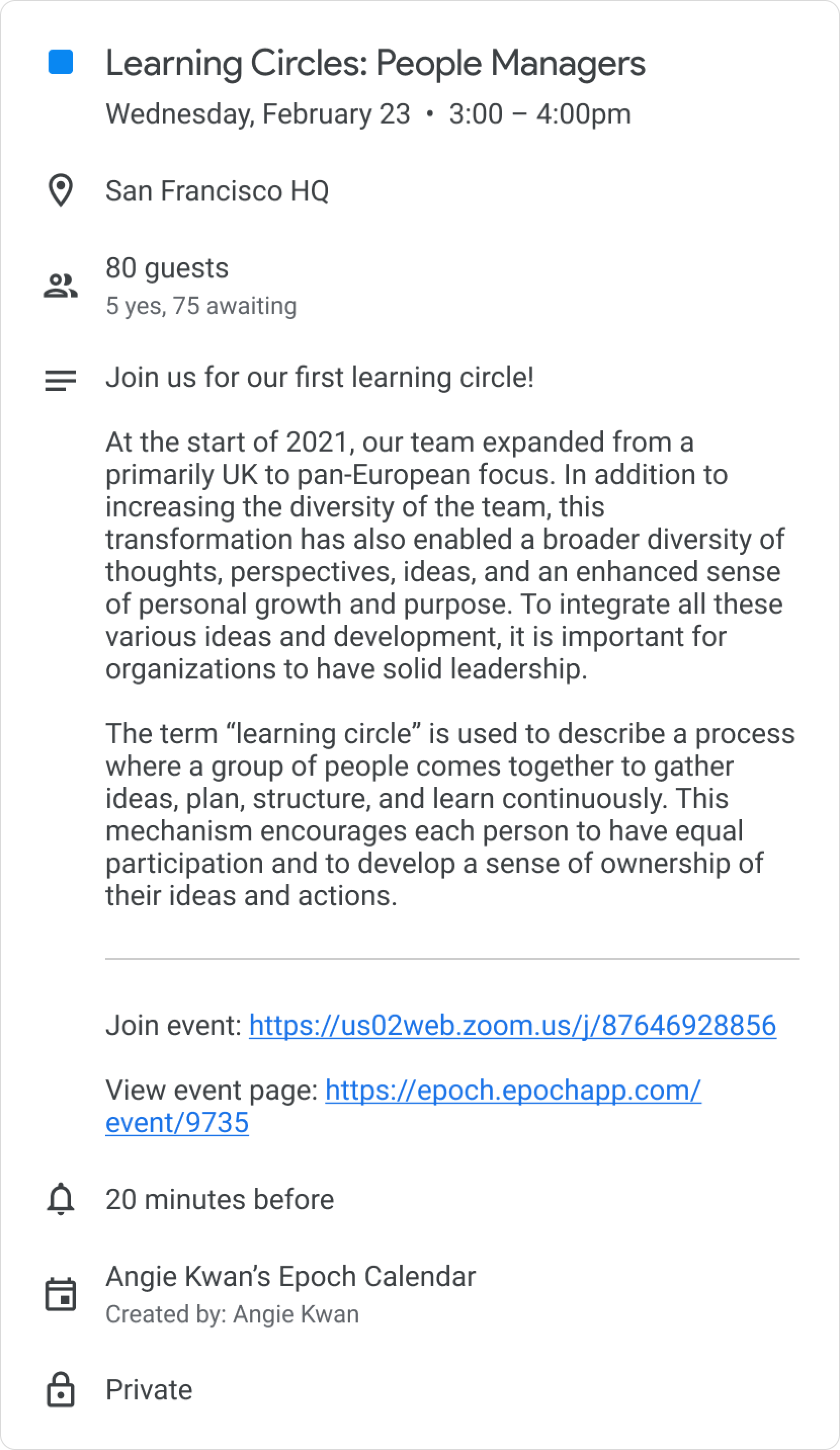 How to use Epoch on calendar for employees | Epoch Help Center