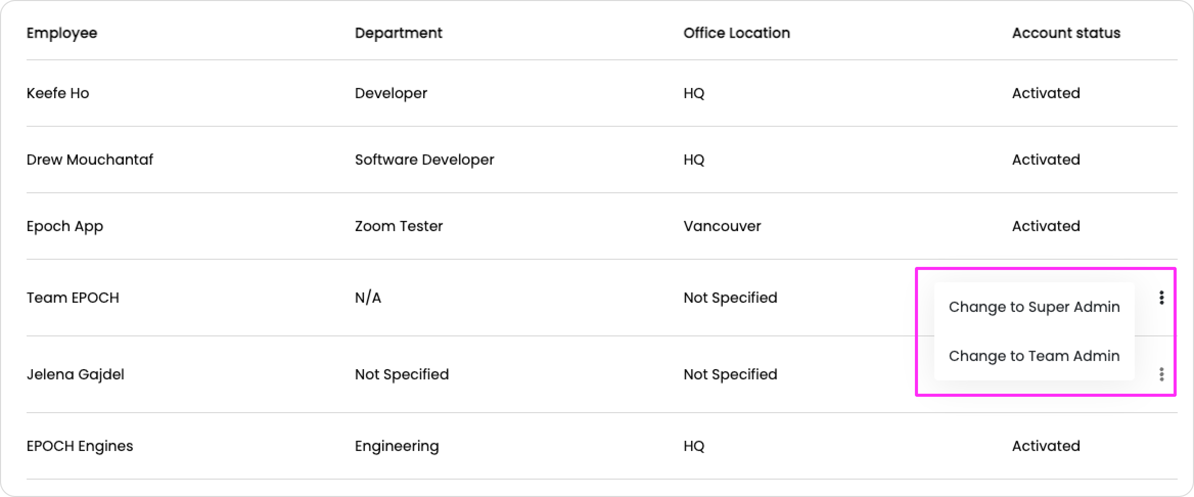 How do I modify admin access? | Epoch Help Center