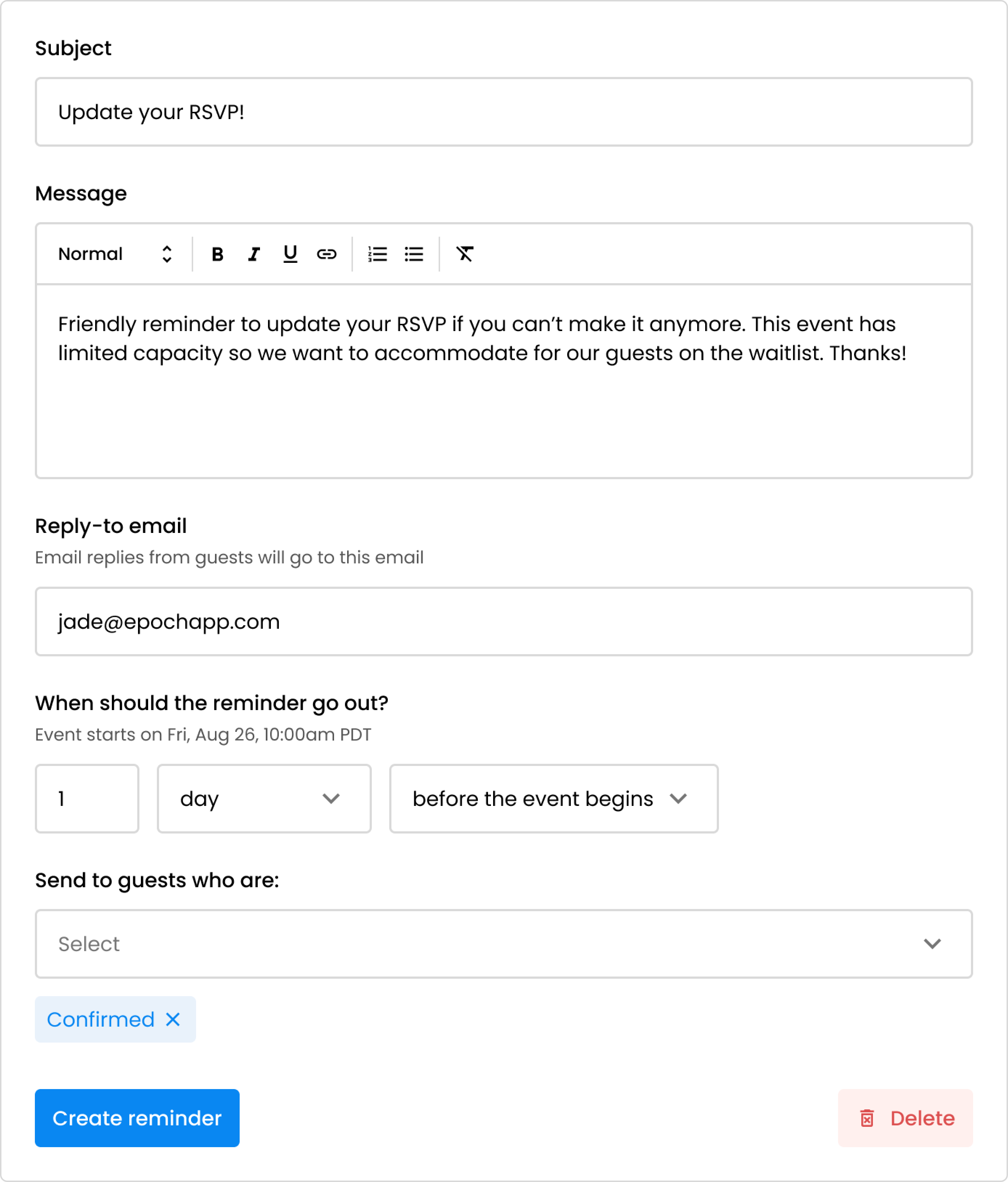 How do reminders work? | Epoch Help Center