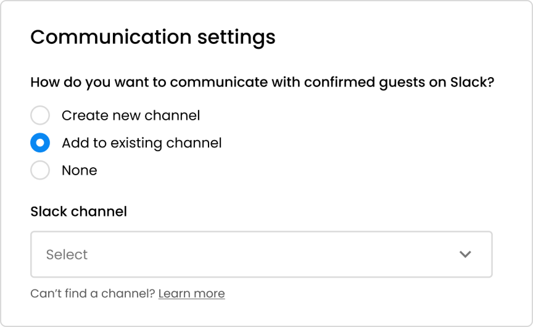 Configuring Communication Settings in Events (how to add confirmed guests to Slack channel ...