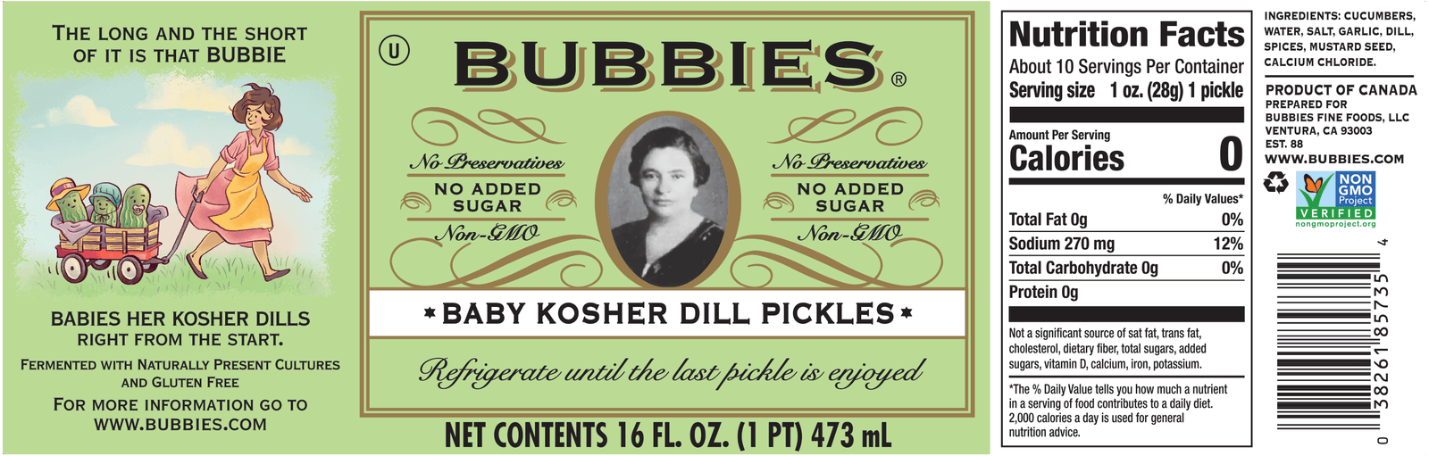 BUBBIES BABY KOSHER DILL PICKLES