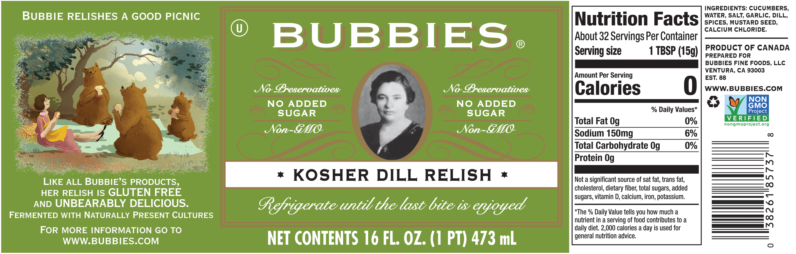 BUBBIES KOSHER DILL RELISH