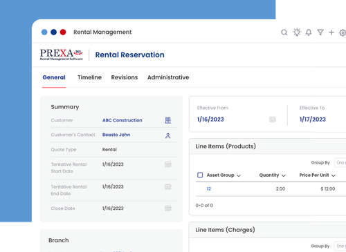 PREXA365 Rental Business Management Software (prexa)