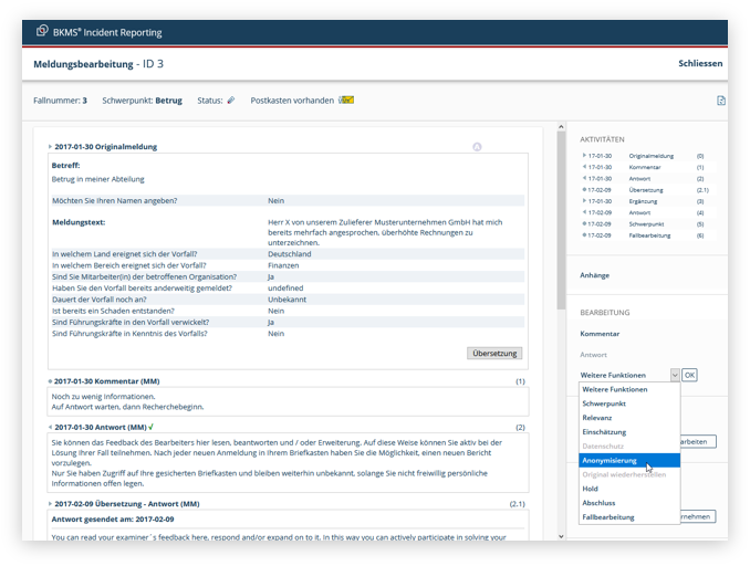 Implement your complaint process with BKMS® System