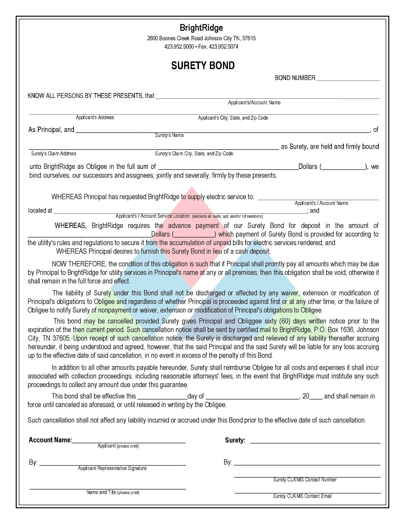 BrightRidge Utility Deposit Bond | EZ Surety Bonds