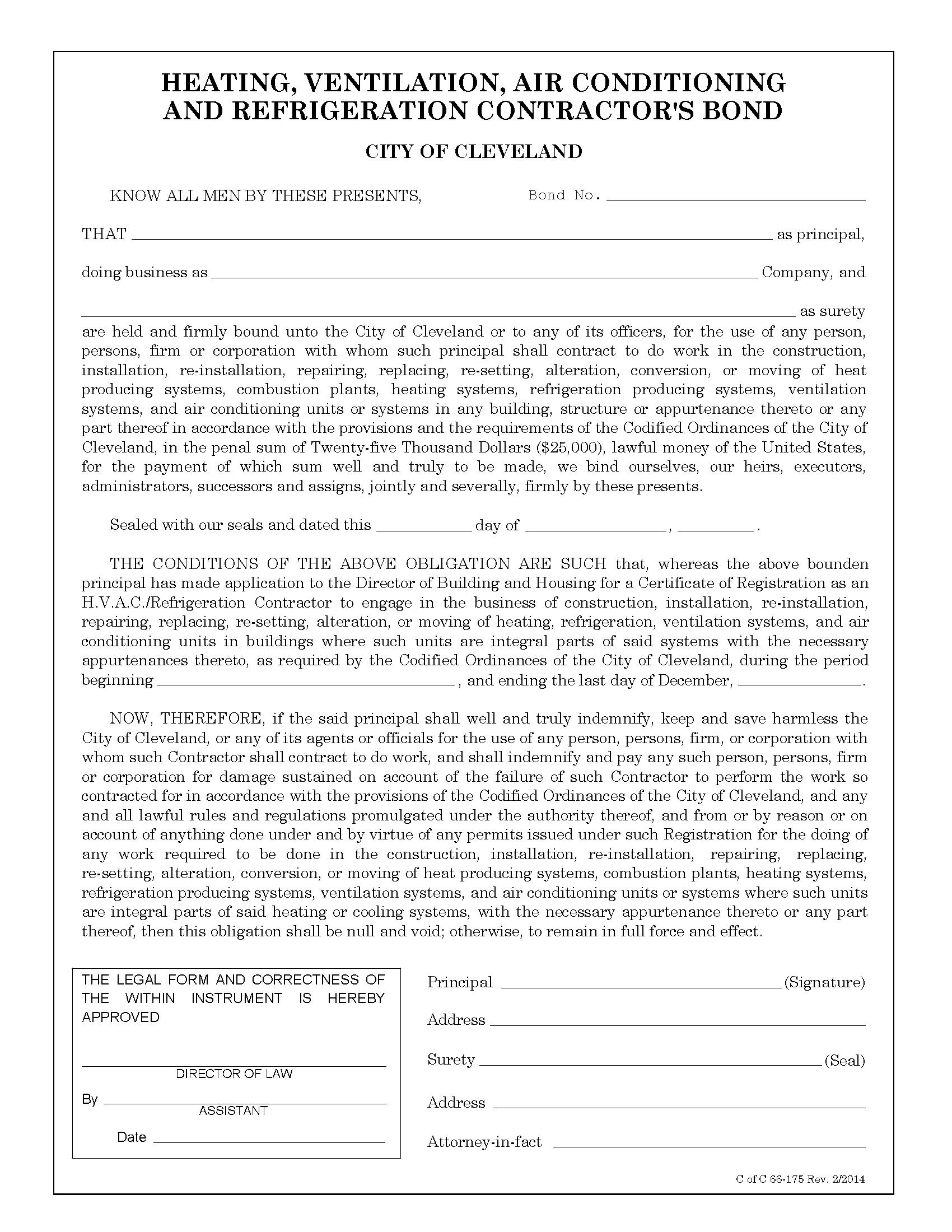 City of Cleveland Contractor Registration Bond | EZ Surety Bonds